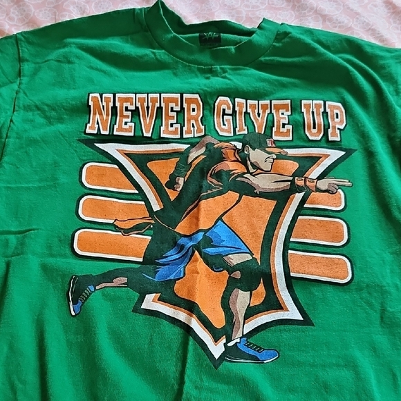 WWE | Shirts | Green Graphic Tshirt With Motivational Print Wwe John ...
